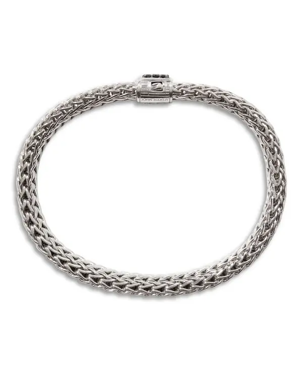 John Hardy Sterling Silver Bracelet With Black Sapphire - Black/silver