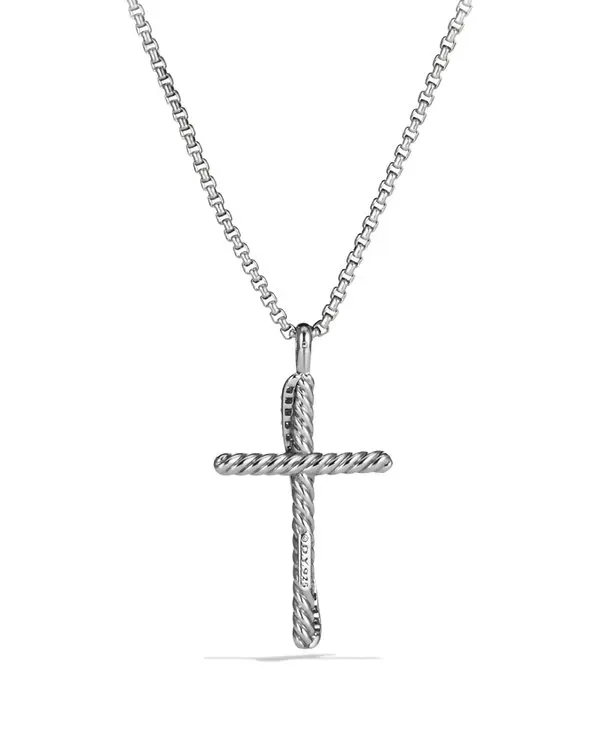 David Yurman Crossover Cross Diamond Necklace