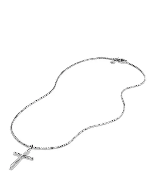David Yurman Crossover Cross Diamond Necklace