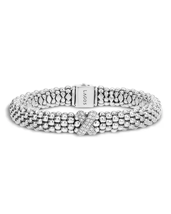 Lagos Sterling Silver Diamond Bracelet - White/silver