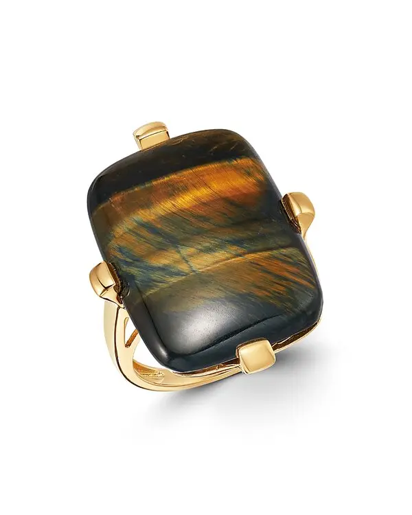 Bloomingdale'S Blue Tiger Eye Statement Ring - Brown/gold