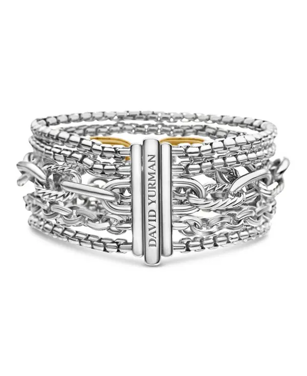 David Yurman Sterling Silver And 18k Yellow Gold Chain Bracelet - Gold/silver