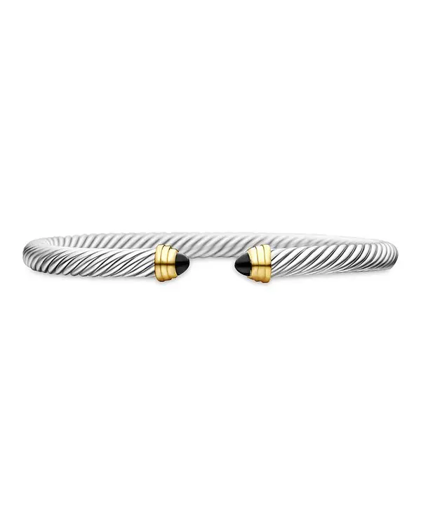 David Yurman Cable Classics Bracelet With And 14k Gold - Black Onyx