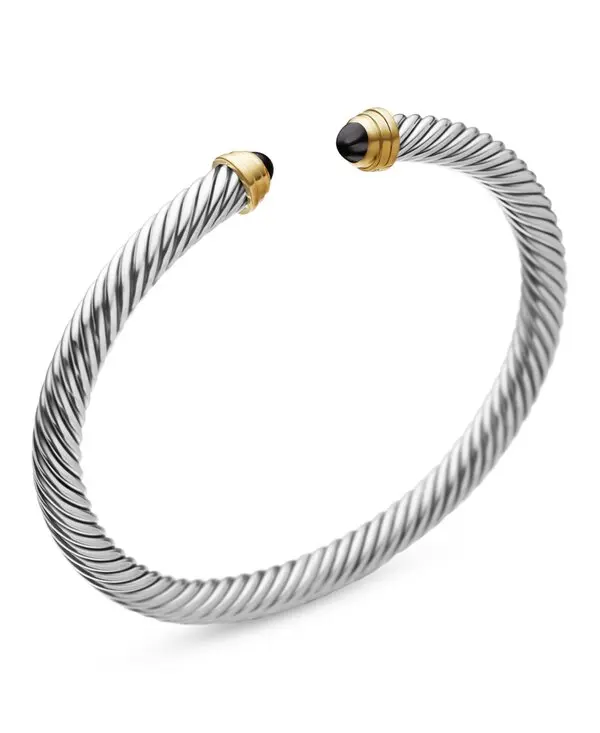 David Yurman Cable Classics Bracelet With And 14k Gold - Black Onyx