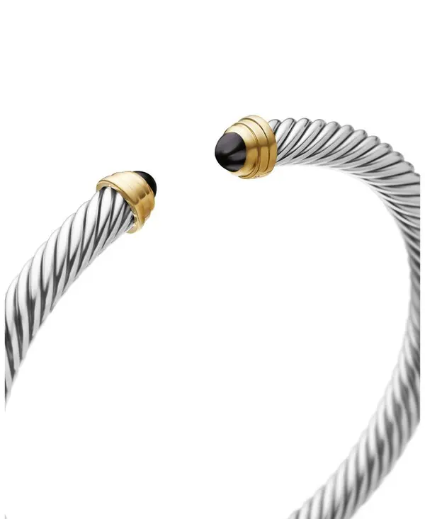 David Yurman Cable Classics Bracelet With And 14k Gold - Black Onyx