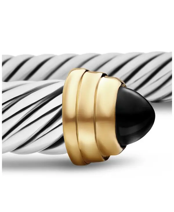 David Yurman Cable Classics Bracelet With And 14k Gold - Black Onyx
