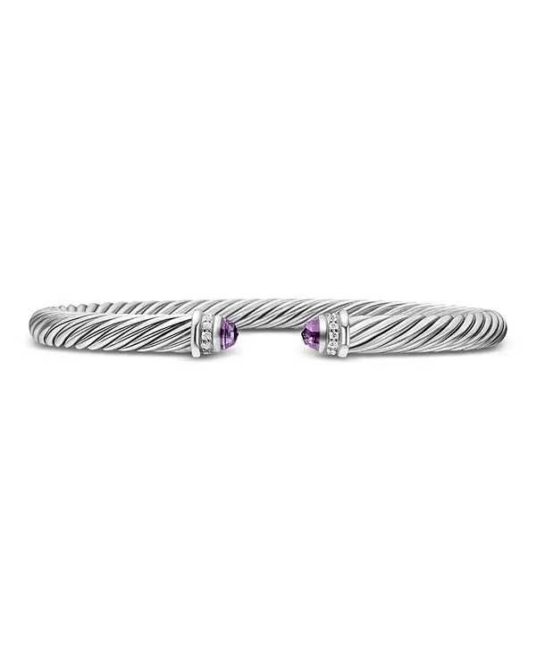 David Yurman Cable Classics Bracelet With Diamonds - Amethyst