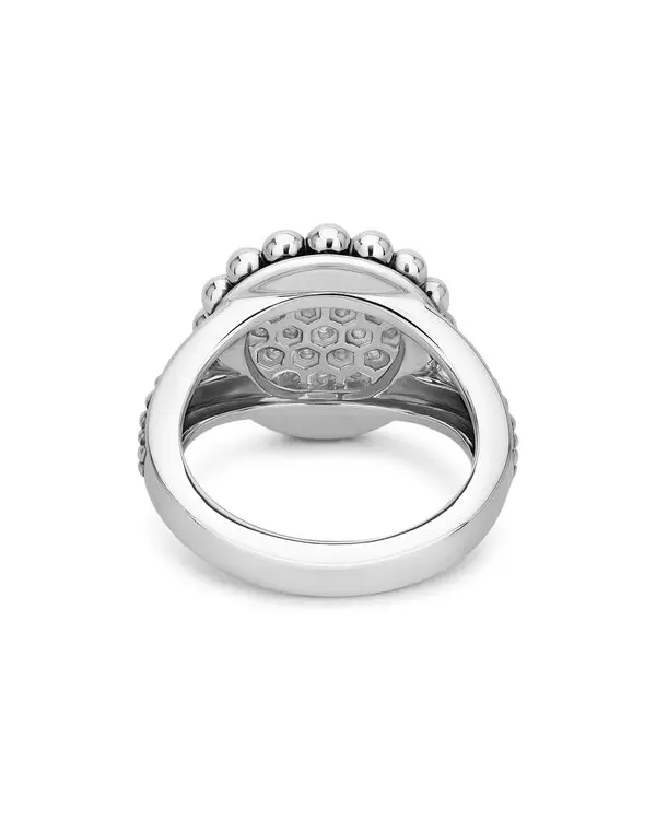 Lagos Sterling Silver Caviar Spark Diamond Ring