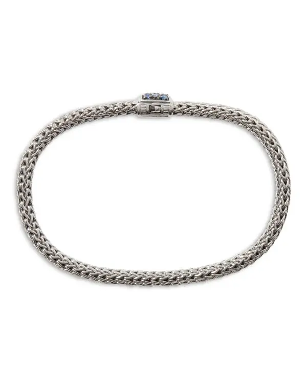 John Hardy Sterling Silver Bracelet With Blue Sapphires - Blue/silver