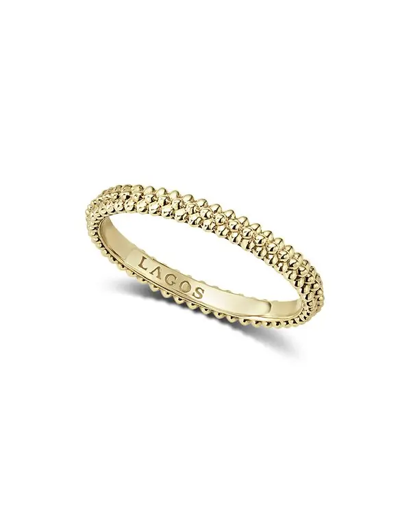 Lagos Caviar Collection 18k Micro-beaded Ring - Gold