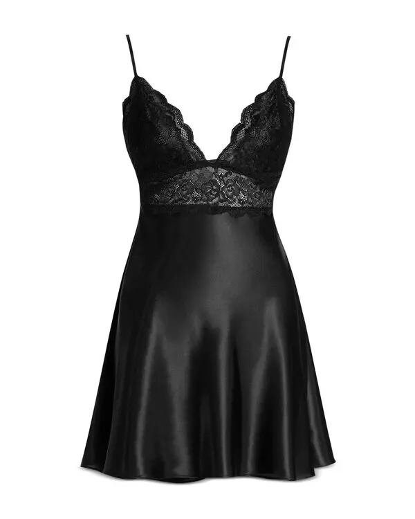 IN BLOOM BY JONQUIL Satin Charmeuse Chemise - Black