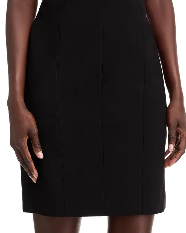 T Tahari Tonya Pleated Sleeveless V-neck Sheath Dress - Black