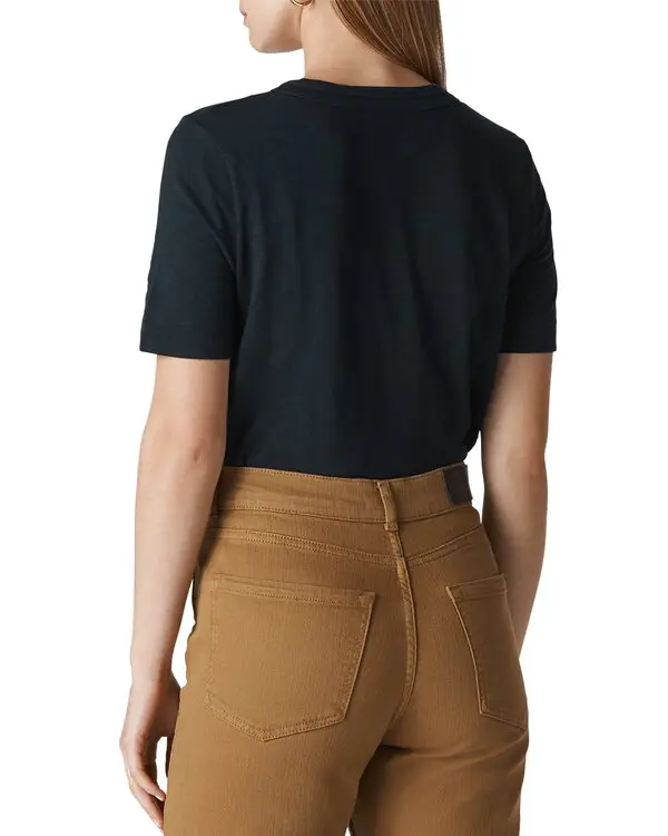 Whistles Rosa Double Trimmed Tee - Navy