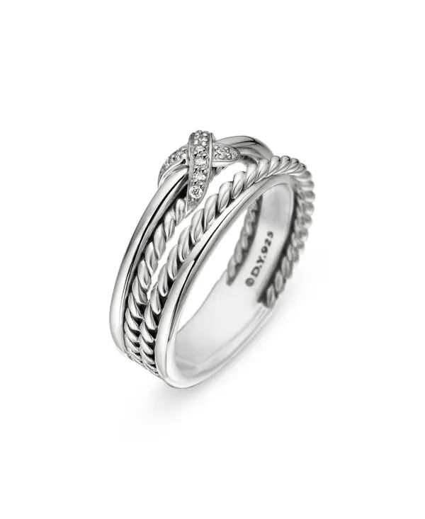 David Yurman X Collection Diamond Ring - Silver