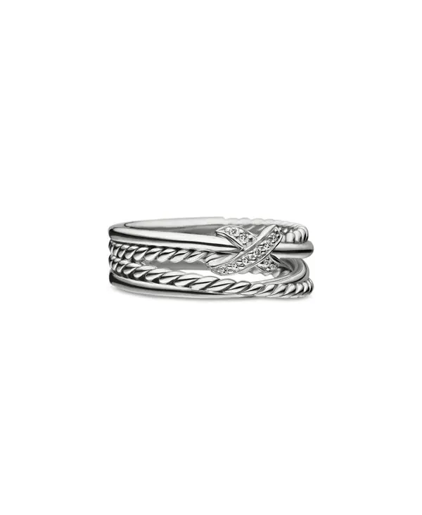 David Yurman X Collection Diamond Ring - Silver