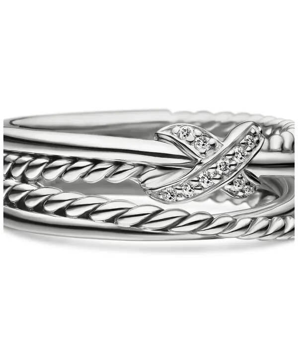 David Yurman X Collection Diamond Ring - Silver