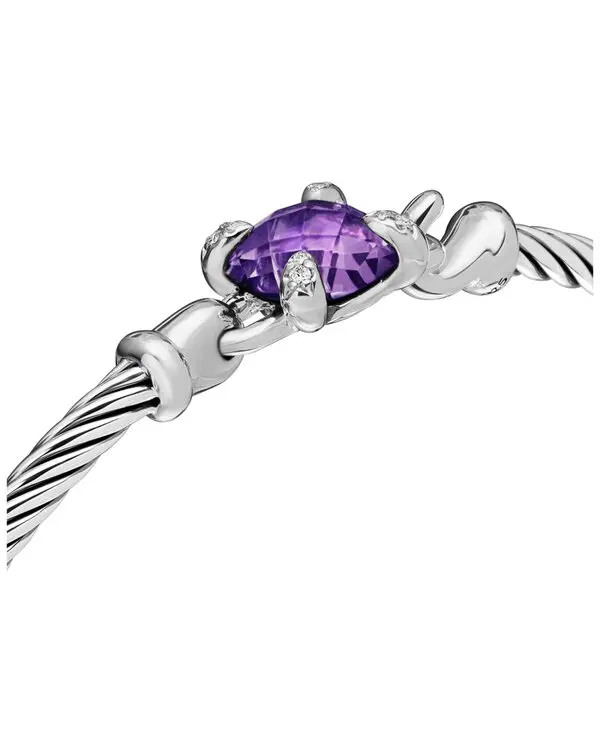David Yurman Chatelaine Bracelet With Amethyst And Diamonds - Amethyst/silver