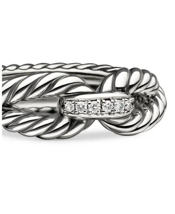 David Yurman Cable Loop Diamond Ring - Silver