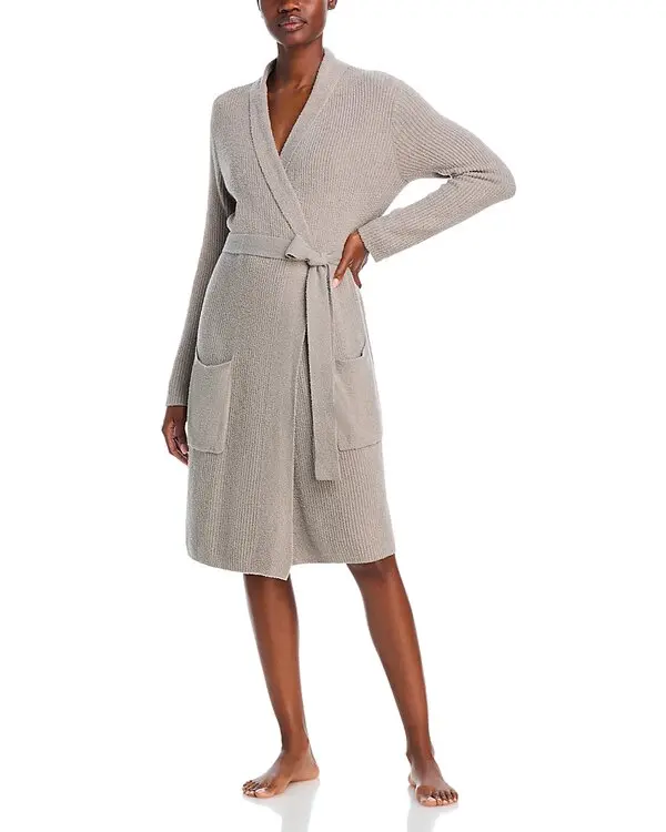 Barefoot Dreams Cozychic Lite Ribbed Robe - Dove Gray