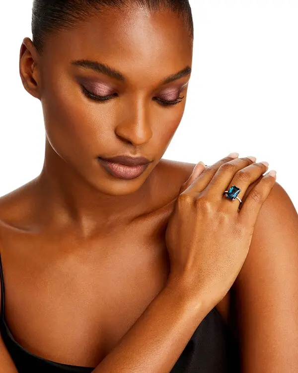 Bloomingdale'S London Blue Topaz And Diamond Statement Ring