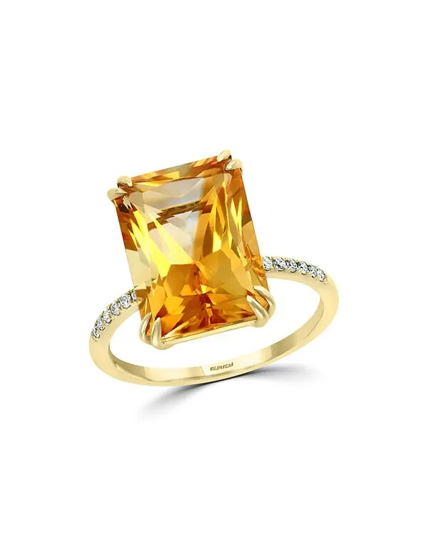Bloomingdale'S Citrine And Diamond Ring In 14k Yellow Gold - Orange/gold