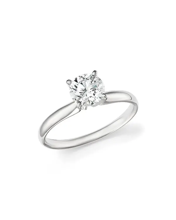 Bloomingdale'S Certified Diamond Round Brilliant Cut Solitaire Ring In 18k 1.0 Tcw - White Gold