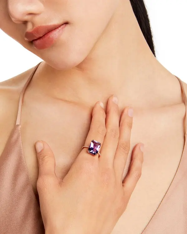 Bloomingdale'S Amethyst And Diamond Statement Ring
