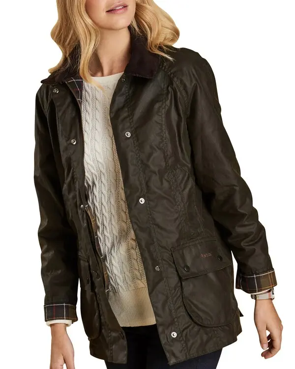 Barbour Classic Beadnell Waxed Cotton Jacket - Olive