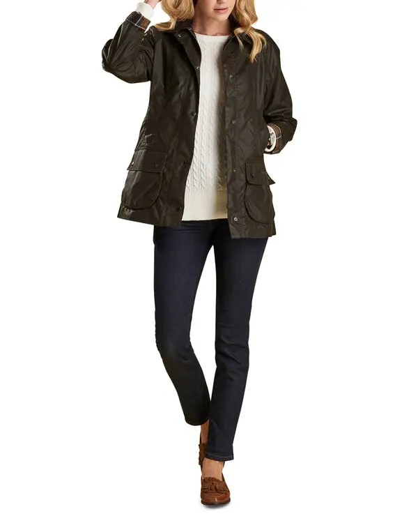 Barbour Classic Beadnell Waxed Cotton Jacket - Olive