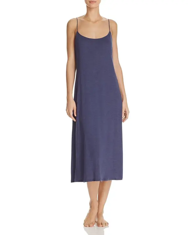 Natori Shangri La Knit Gown - Heather Navy Blue