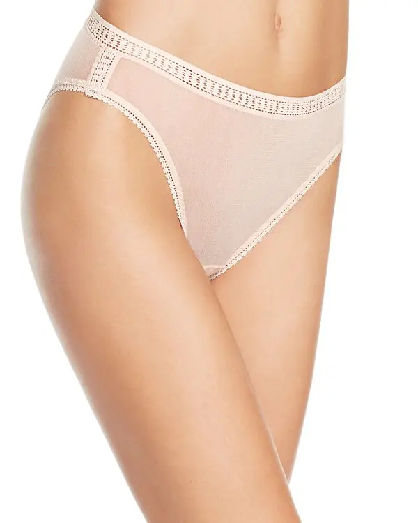 ON GOSSAMER Mesh High-cut Briefs - Champagne