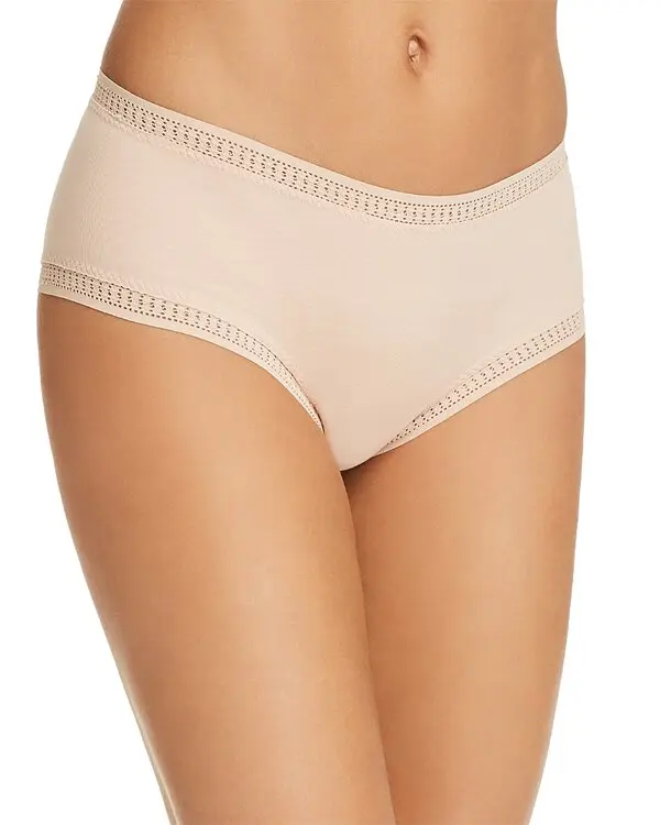 ON GOSSAMER Cabana Cotton Blend Stretch Boyshort - Champagne