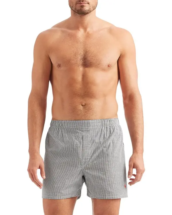 Polo Ralph Lauren Woven Boxers, Pack Of 5 - Gray/blue Plaid Combo