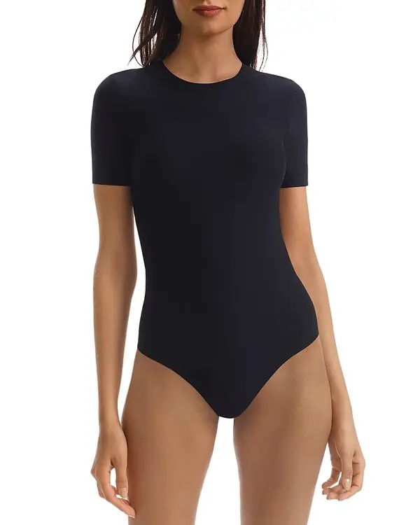 Commando Butter Short Sleeve Thong Bodysuit - Black