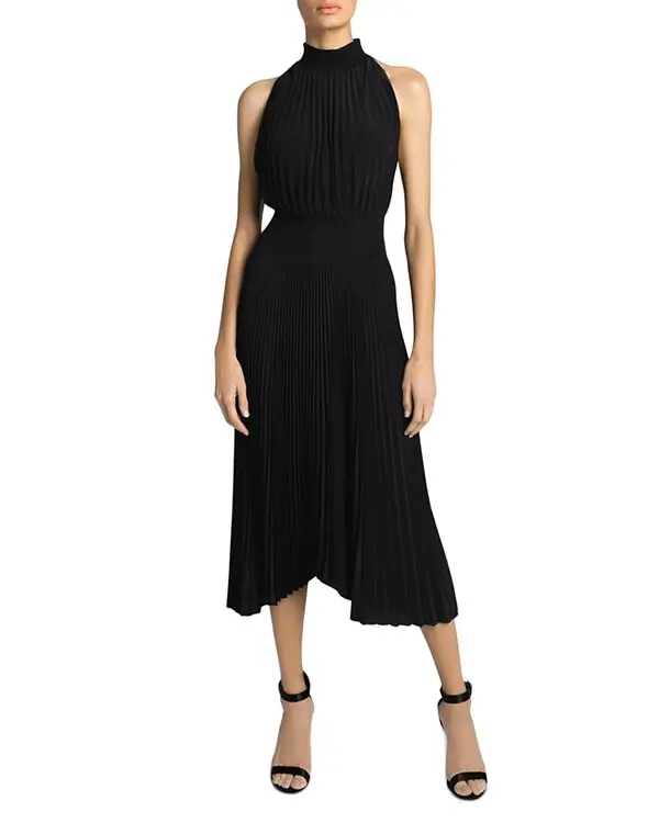 A.L.C. Renzo Pleated Midi Dress - Black