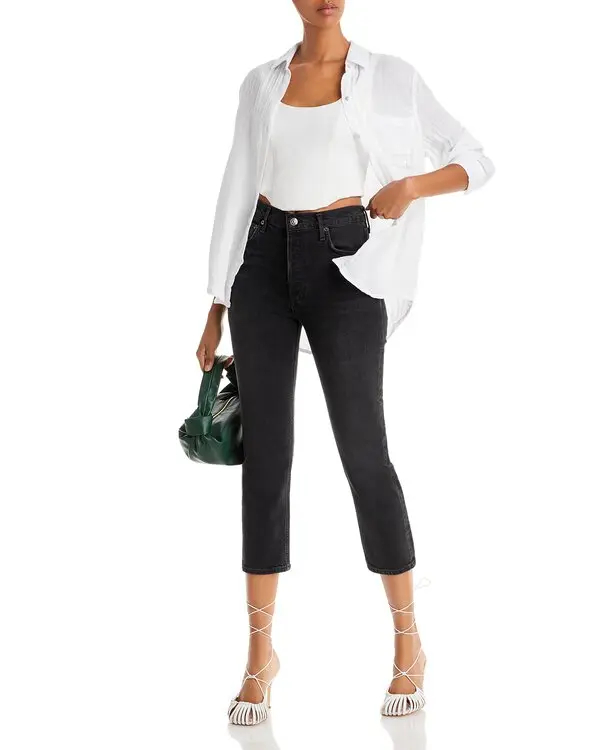 AGOLDE Riley High-rise Cropped Straight Jeans