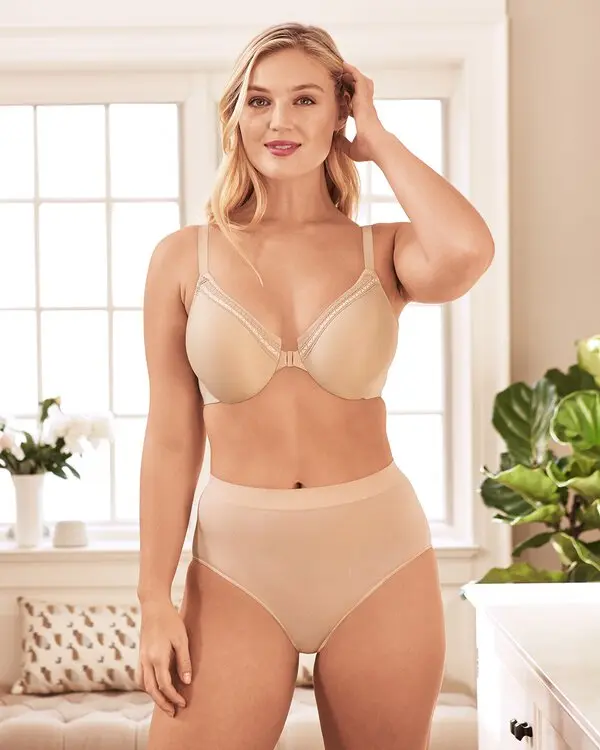 Wacoal Full Figure Perfect Primer Front Close Underwire Bra - Sand