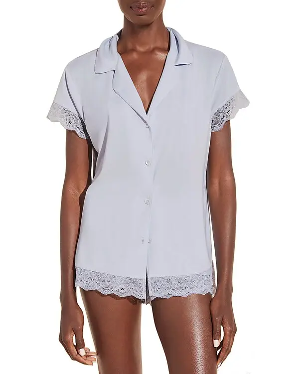 Eberjey Malou Lace Short Pj Set - Ice Blue