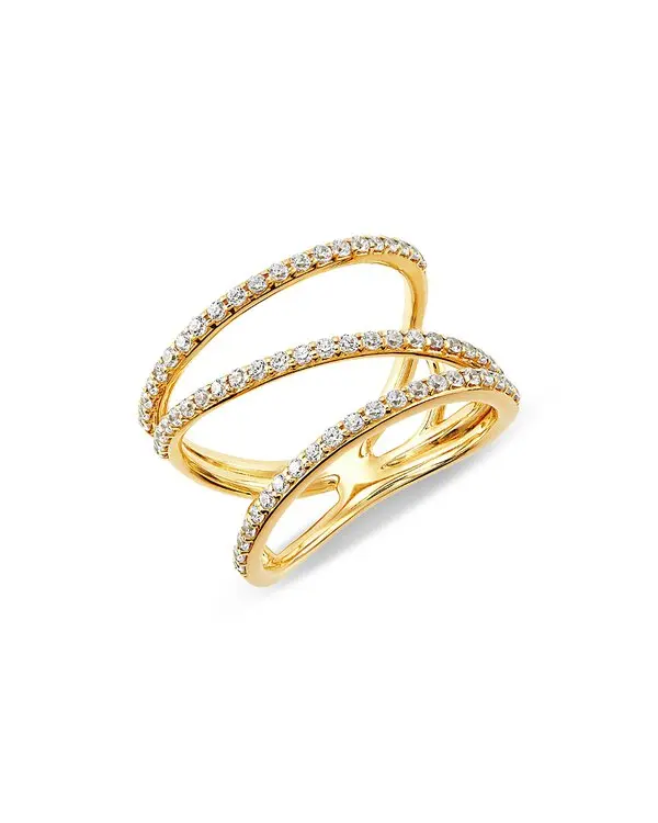 Bloomingdale'S 14k Yellow Diamond Diagonal Ring 0.50 Tcw - Gold