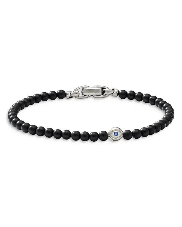 David Yurman Spiritual Beads Evil Eye Bracelet - Black Onyx/sapphire