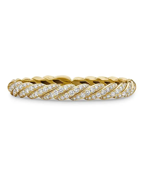 David Yurman 18k Yellow Paveflex Diamond Bracelet - Gold