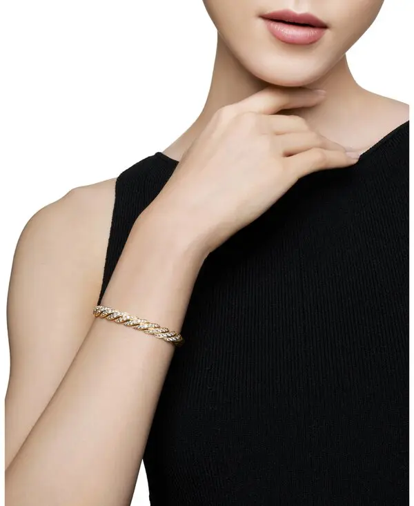 David Yurman 18k Yellow Paveflex Diamond Bracelet