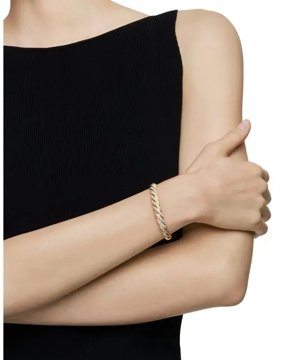 David Yurman 18k Yellow Paveflex Diamond Bracelet