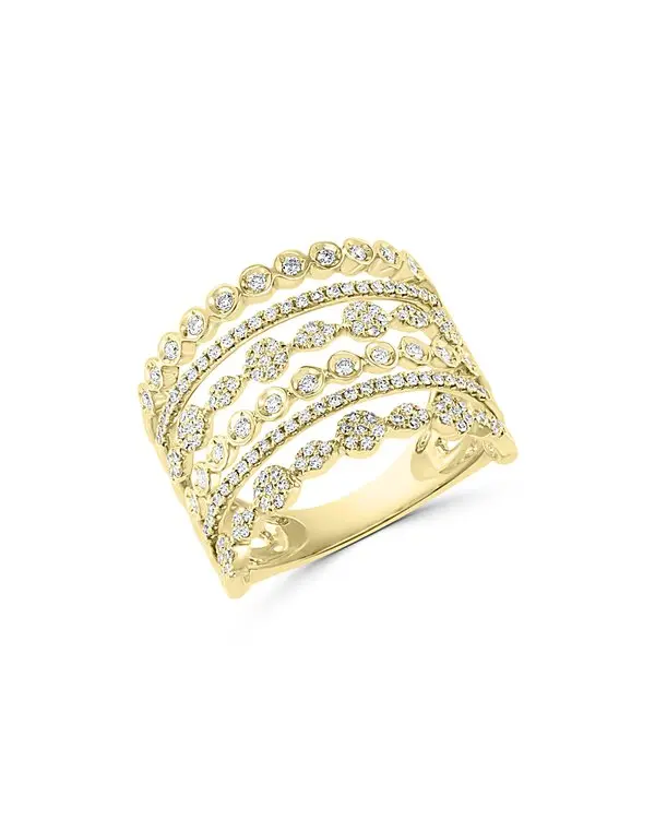 Bloomingdale'S 14k Yellow Gold Diamond Statement Ring - Gold/white