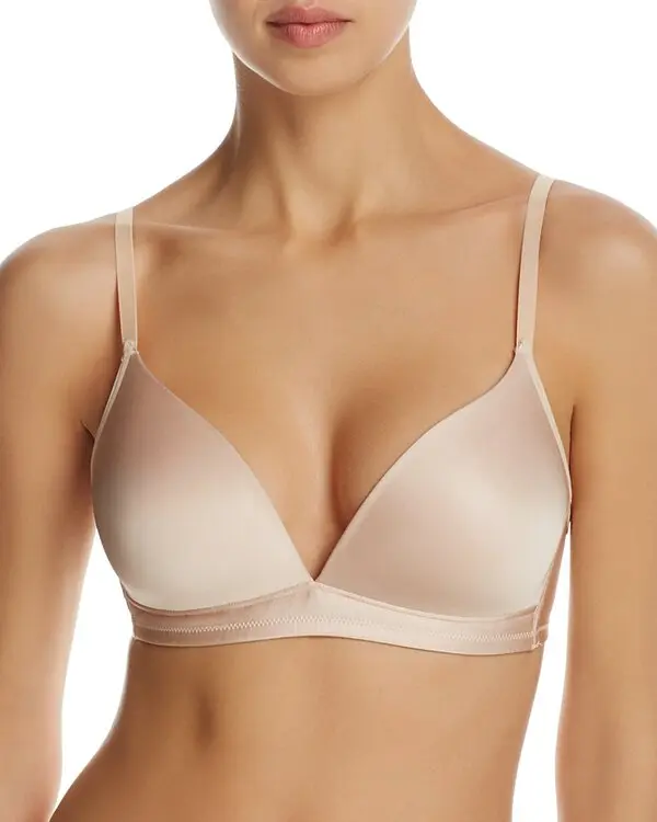 Hanro Satin Deluxe Soft Cup Wireless T-shirt Bra - Natural