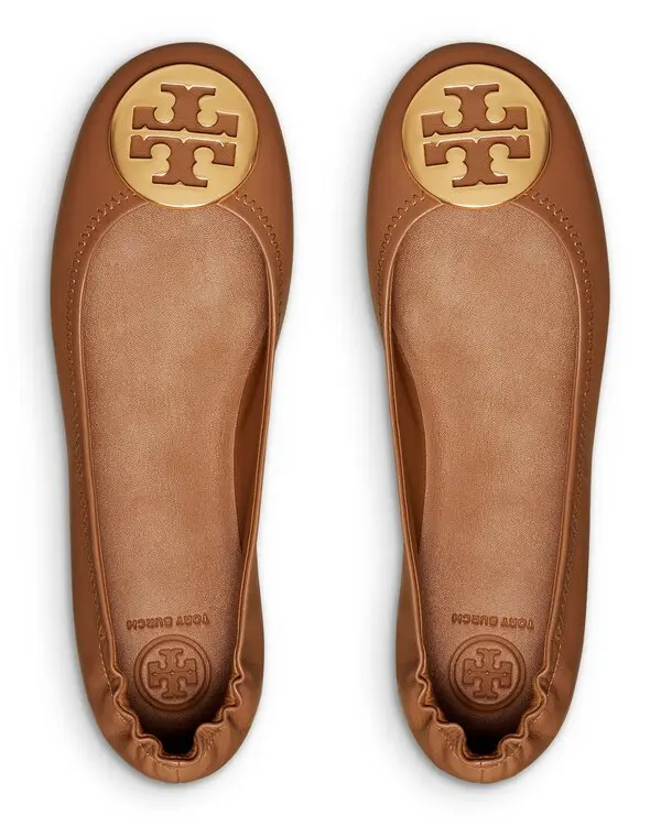 Tory Burch Minnie Travel Ballet Flats - Royal Tan/gold