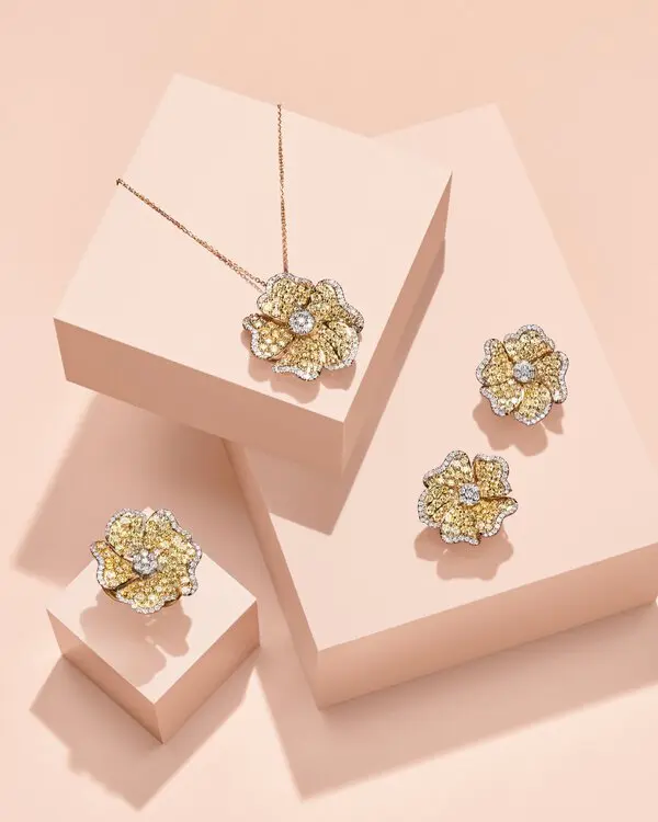 Bloomingdale'S Diamond Flower Ring In 14k Gold