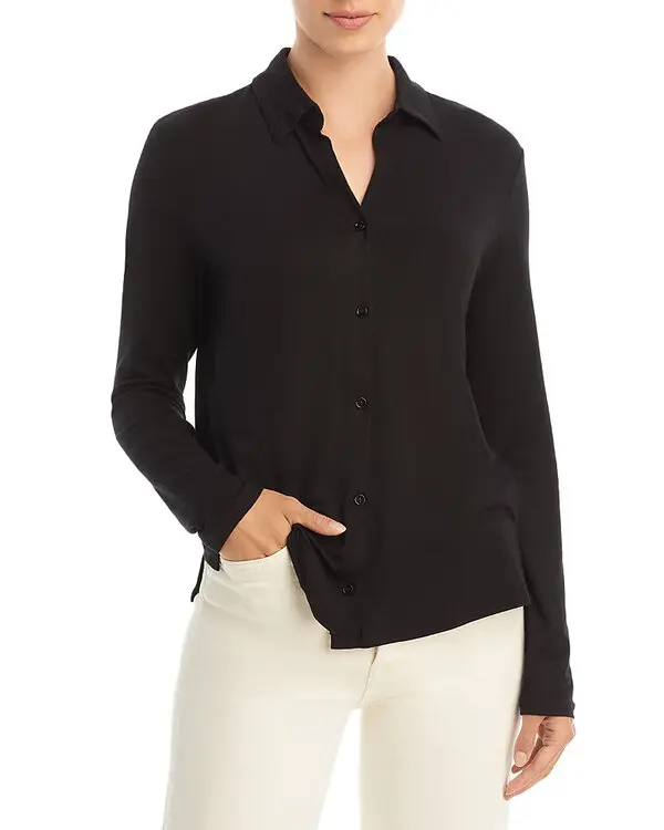 Majestic Filatures Soft Touch Knit Shirt - Noir