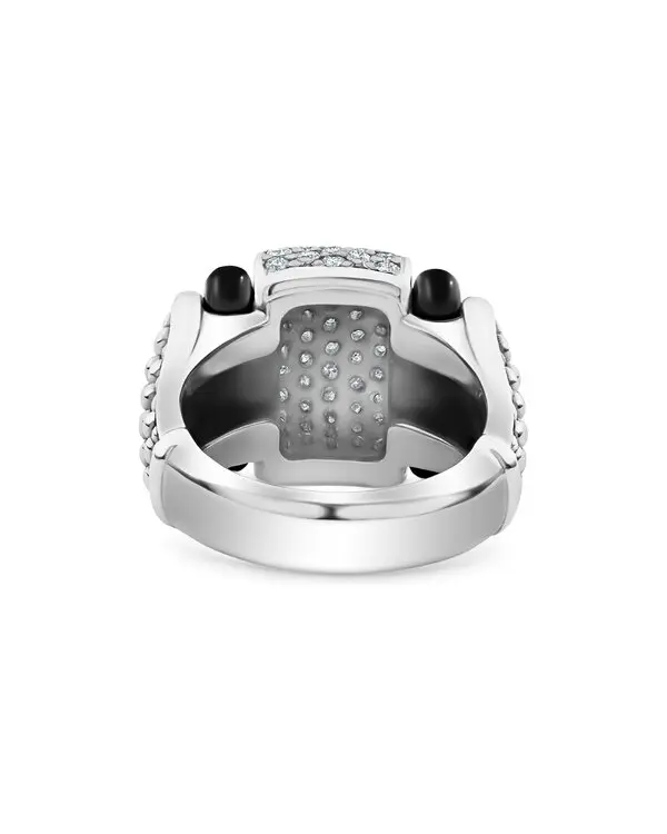 Lagos Sterling Diamond And Ceramic Statement Ring - Silver