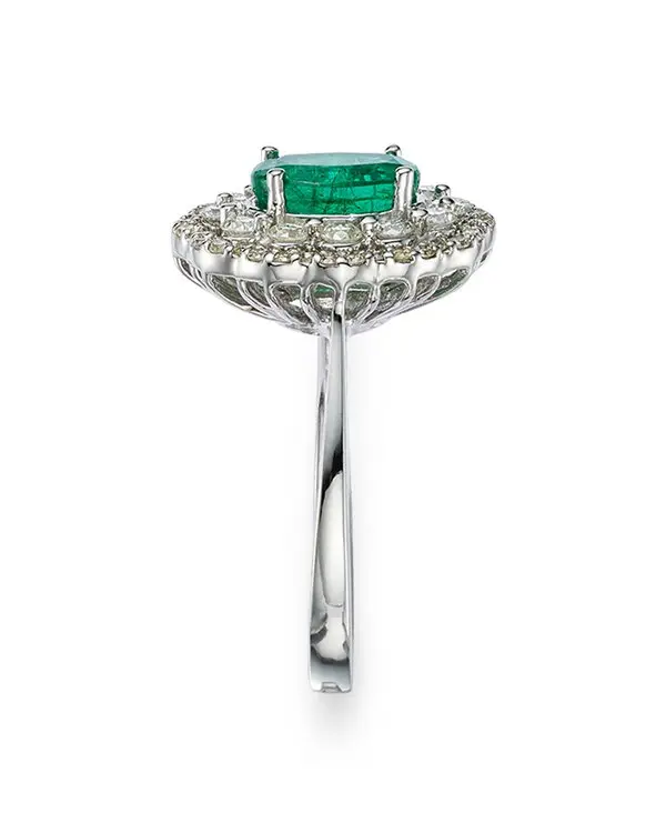 Bloomingdale'S Emerald And Diamond Ring In 14k White Gold - Green/white